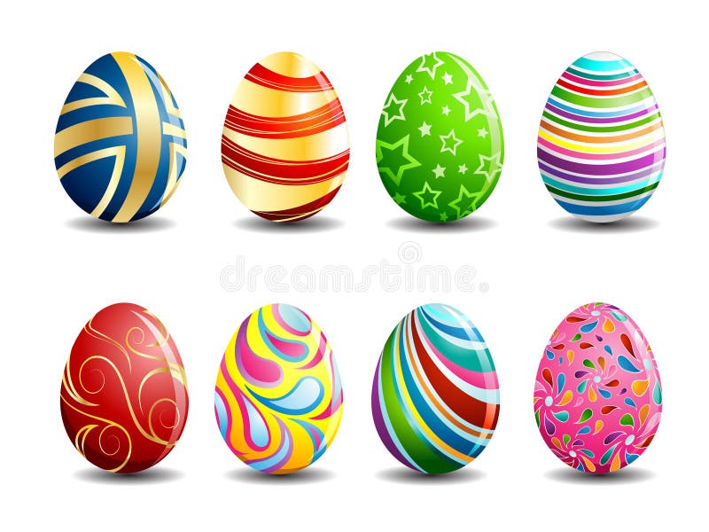 Colorful Easter Eggs stock vector. Illustration of saturated - 13409452