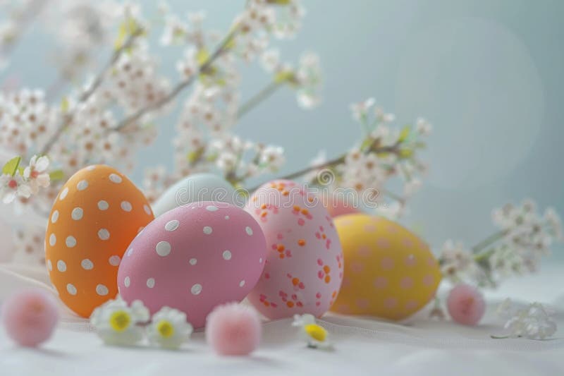 Colorful Easter Eggs Arranged on a Table, Perfect for Easter Themed ...