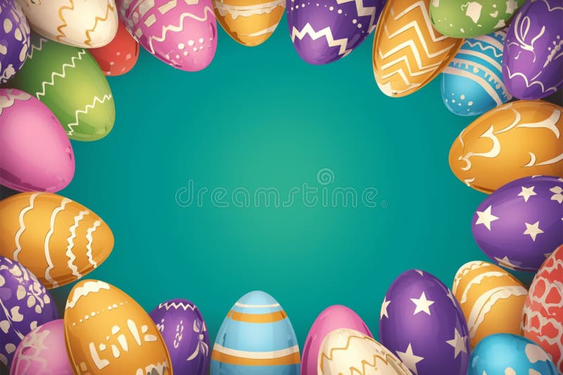 Colorful Easter Eggs in an Attractive Easter Poster Template Stock ...