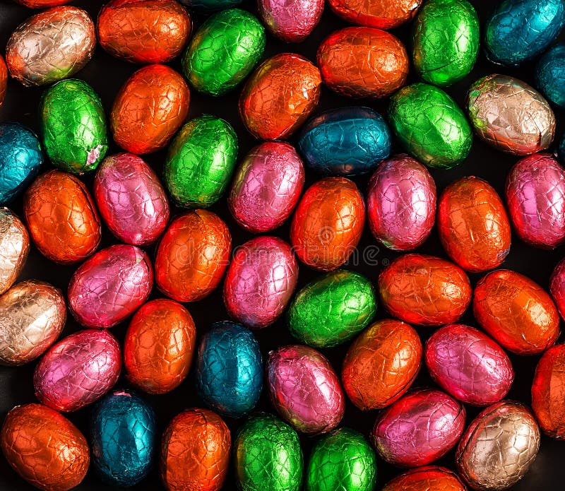 Colorful Easter Eggs Background. Chocolate Easter Eggs Texture Stock ...