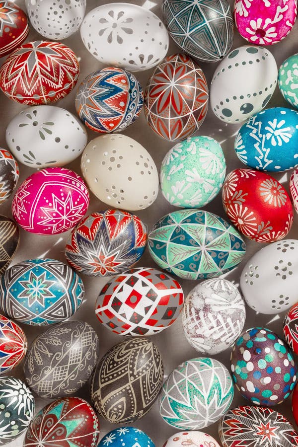 Colorful Easter Eggs Background, Christian Holiday Theme. Stock Photo ...