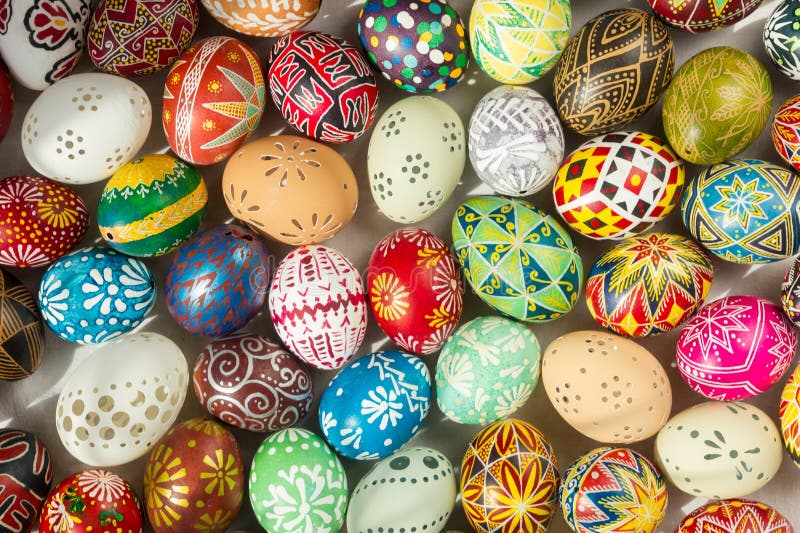 Colorful Easter Eggs Background, Christian Holiday Theme. Stock Image ...