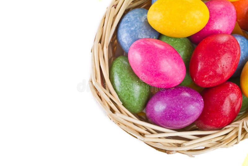 Colorful Easter Eggs in Basket Stock Photo - Image of collection ...