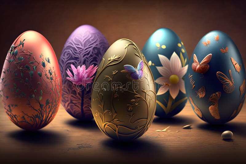 Vibrant Easter Egg Collection in Warm Studio Light. Generative AI Stock ...
