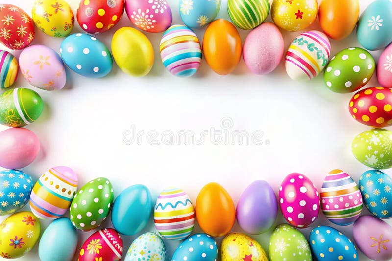 Colorful Easter Eggs Border, with Copy Space Stock Illustration ...