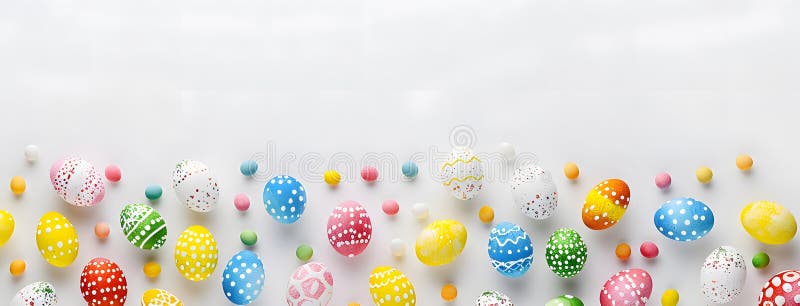 Colorful Easter Eggs Border with Copy Space Stock Illustration ...