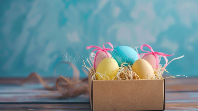 Colorful Easter Eggs in a Box, Perfect for Holiday Designs Stock Image ...
