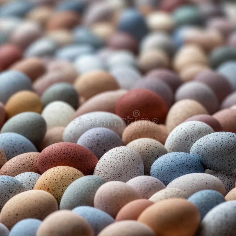 Colorful Easter Eggs in a Close-up View Showcasing Intricate Details ...