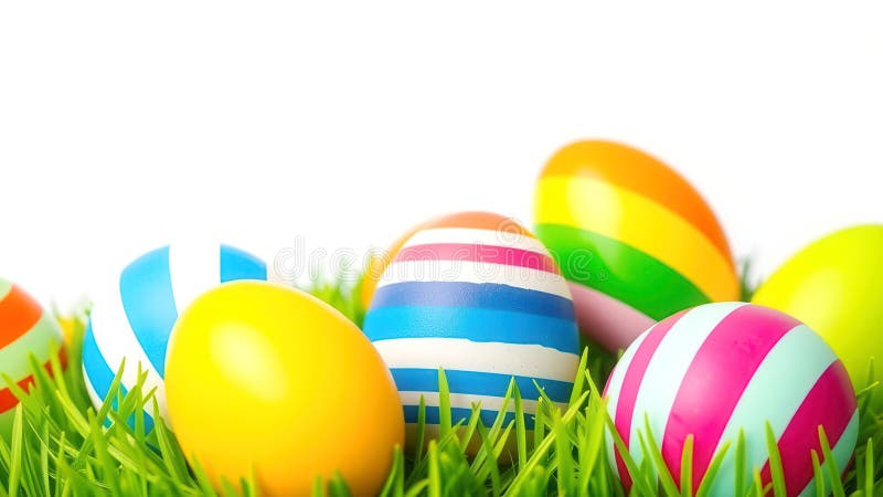 Colorful Easter Eggs with Copy Space Stock Illustration - Illustration ...