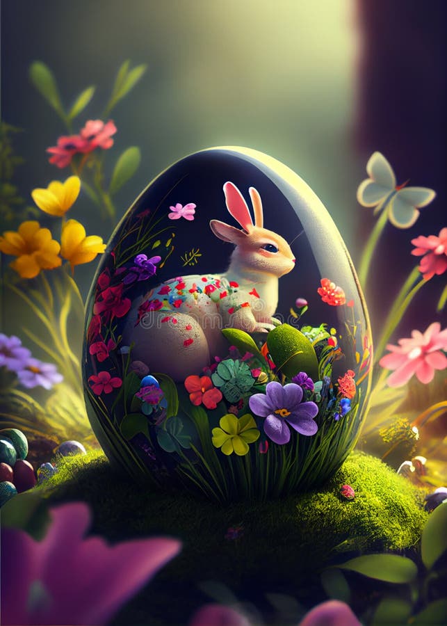 Colorful Easter Eggs on Dark Background. AI Generated Stock ...