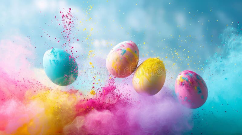 Colorful Easter Eggs stock photo. Image of easter, ultraviolet - 309603428
