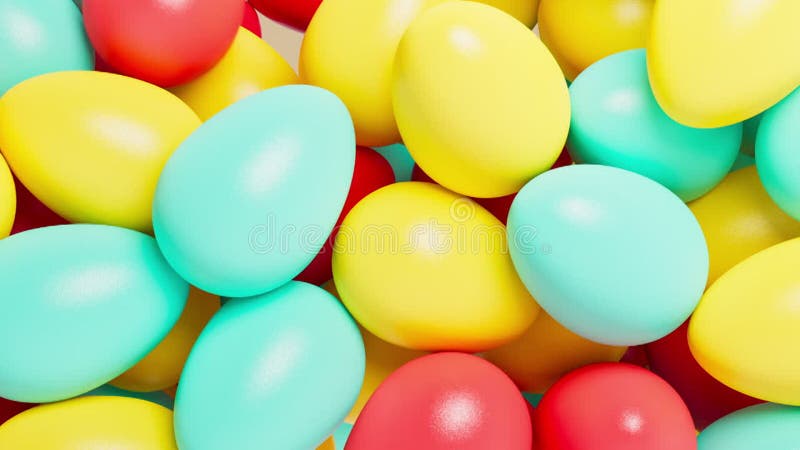 Colorful Easter Eggs Fall Down and Fill Up the Screen. 3d Render ...