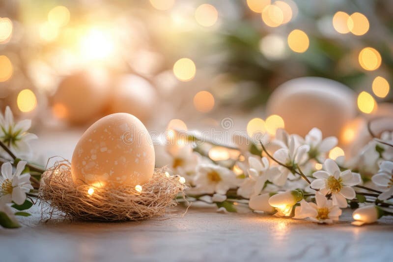 Colorful Easter Eggs with Floral Patterns on Pastel Background with ...