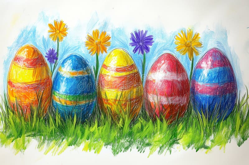 Colorful Easter Eggs with Flowers Ready for Spring Celebration Stock ...