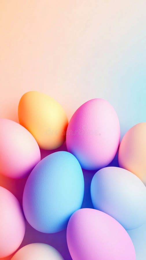 Colorful Easter Eggs Forming a Festive Arrangement on Gradient ...