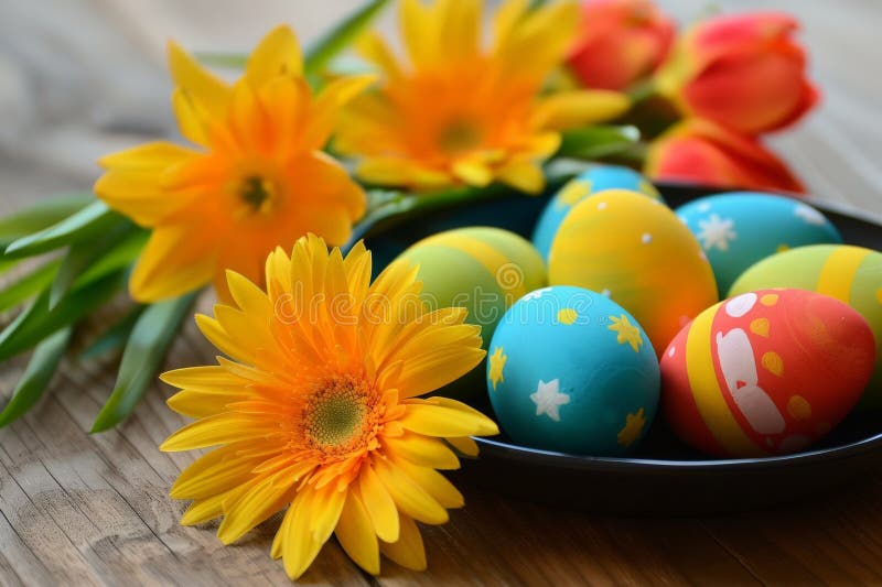 Vibrant Celebration of Orthodox Easter with Colorful Eggs and Bright ...