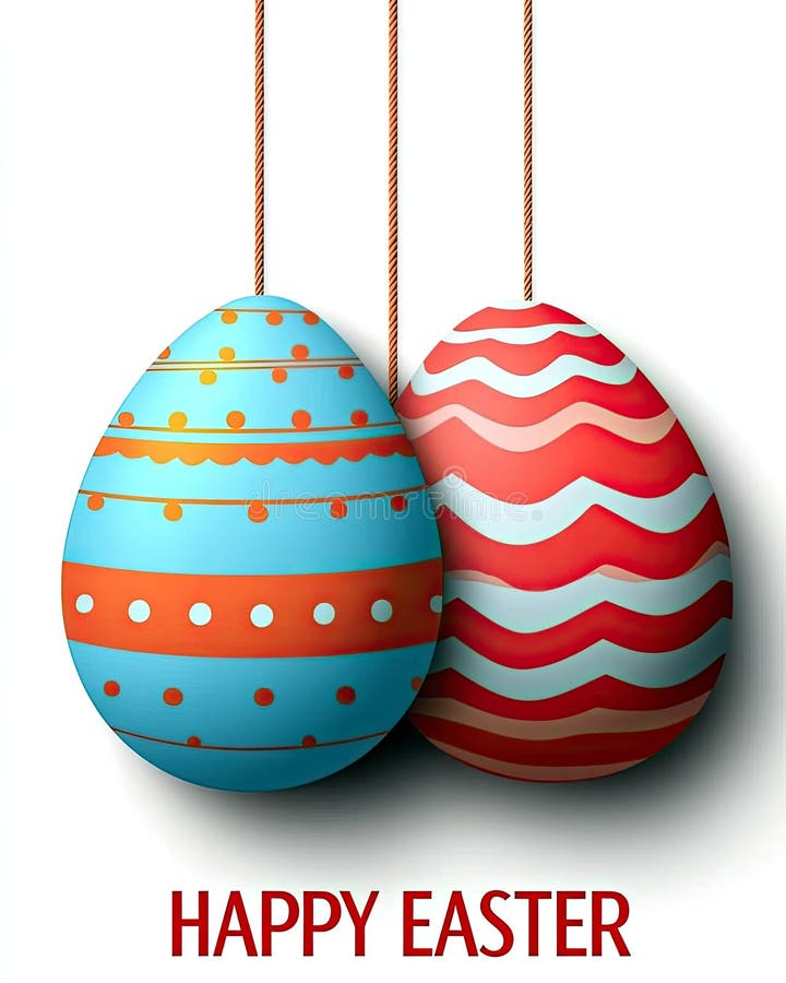 Colorful Easter Eggs Hanging Cheerfully To Celebrate the Festive Season ...