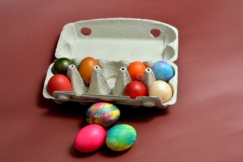 Colorful Easter Eggs in a Pack Stock Image - Image of nature, detail ...