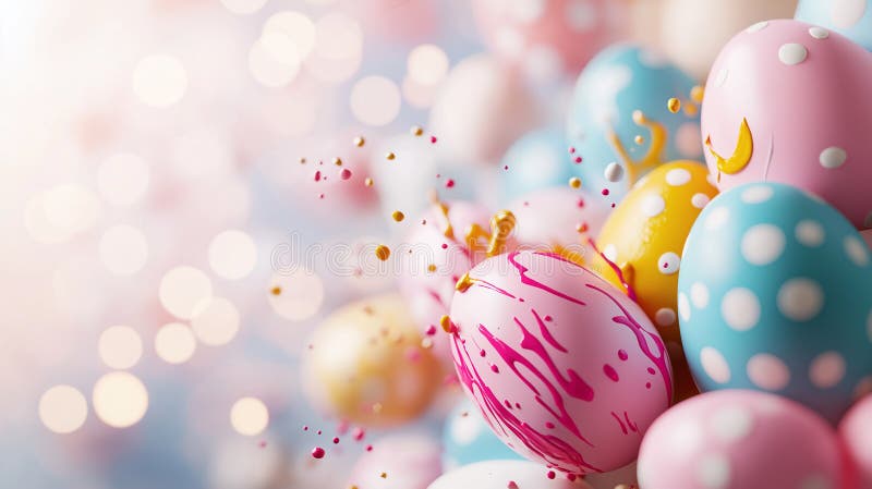 Colorful Easter Eggs with Paint Splash Effect Create Vibrant and ...