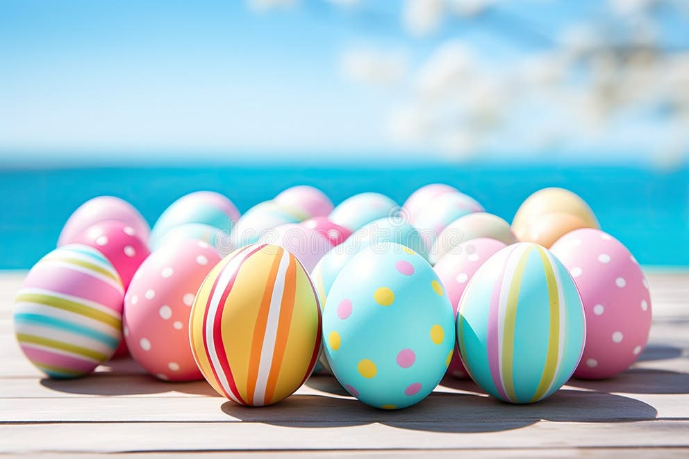 Colorful Easter Eggs with Patterns and Dots Basking in the Sunlight by ...
