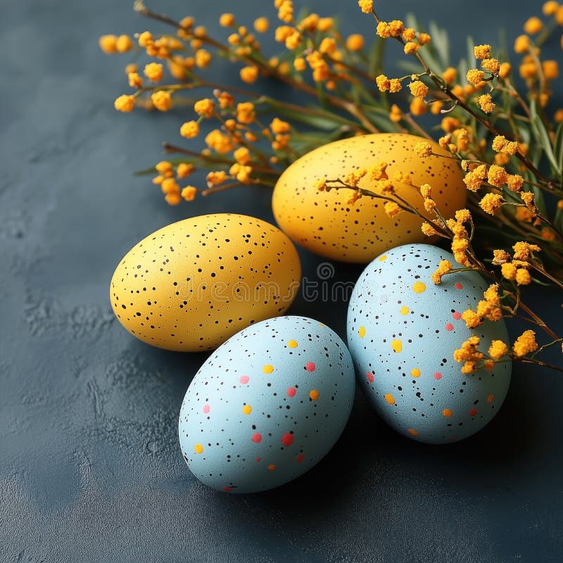 Colorful Easter Eggs in Pink, Yellow, and Blue on a White Background ...