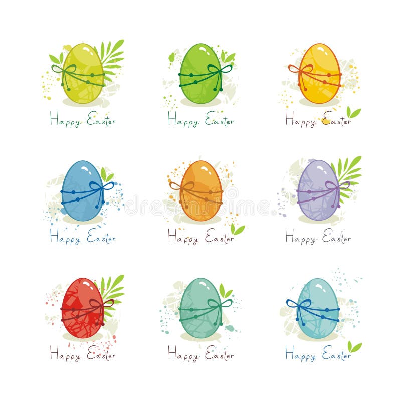 Colorful Easter Eggs Set stock vector. Illustration of faith - 38896328