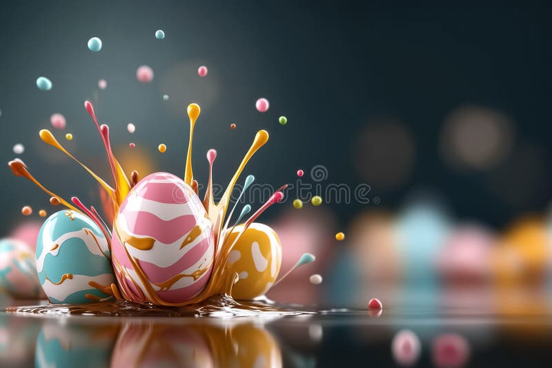 Colorful Easter Eggs Splash Paint Joyfully Against a Light Backdrop ...
