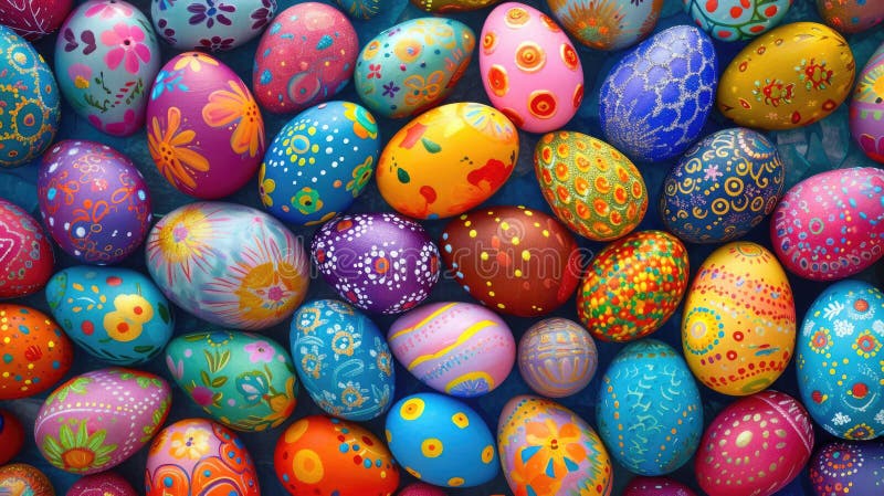 Colorful Easter Eggs Stacked Up in a Vibrant Display AIG42E Stock Image ...