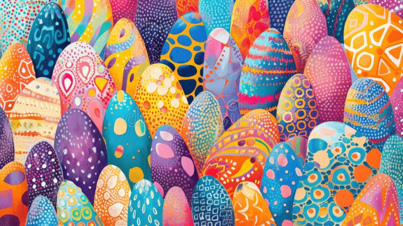 Colorful Easter Eggs Stacked Up in a Vibrant Display AIG42E Stock Photo ...