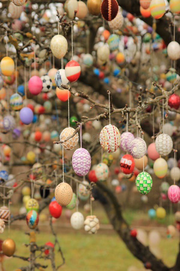 Colorful Easter Eggs on the Tree Stock Image - Image of fast ...