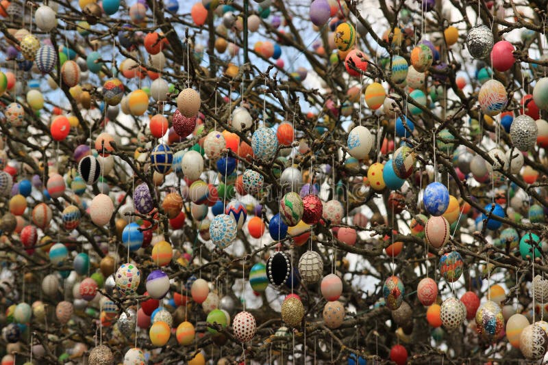 Colorful Easter Eggs on the Tree Stock Photo - Image of season ...