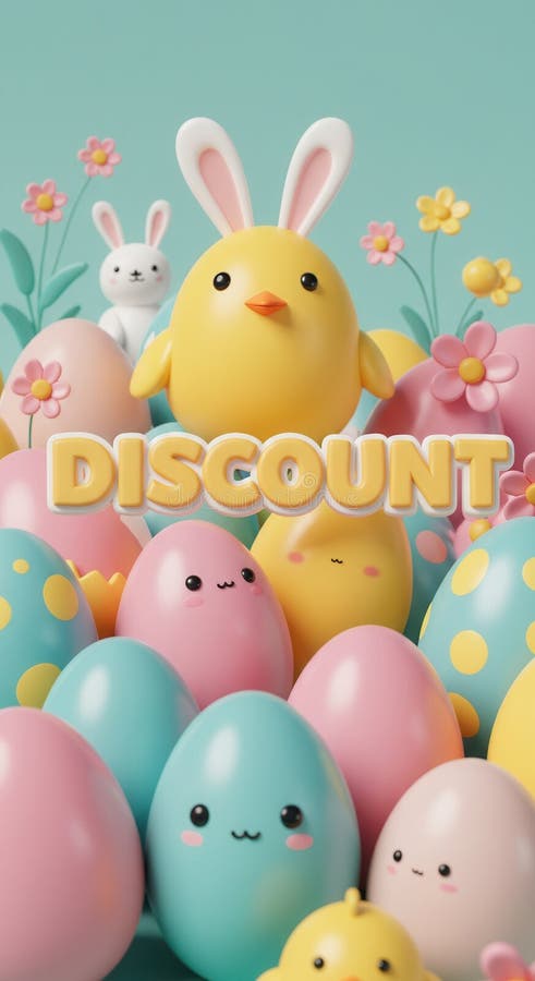 Colorful Easter Chick Surrounded Delightful Pastel Eggs Flowers Stock Photos - Free & Royalty ...