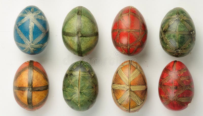 Colorful Eastern European Easter Eggs Isolated on White Background Stock Illustration ...