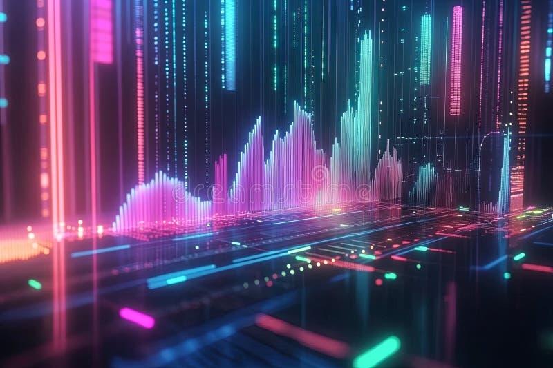 Colorful Economic Charts in Motion Ai Stock Illustration - Illustration ...