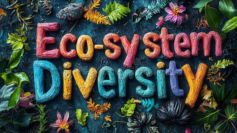 Colorful Ecosystem Diversity Concept with Vibrant Foliage and Flowers ...