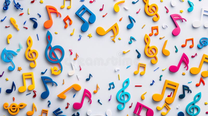Colorful Education Back To School Background with Vibrant Music Notes ...