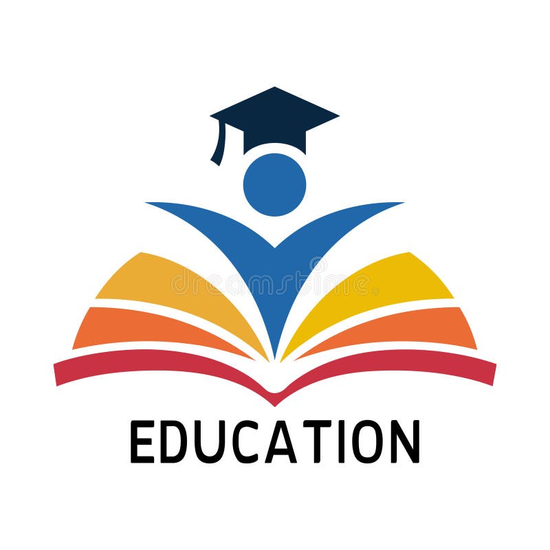 Colorful Education Logo Featuring a Graduate. Stock Vector ...