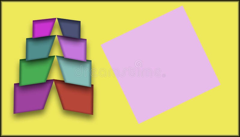 Colorful Educational Geometric Blank Sticker Note ,mockup Design ...