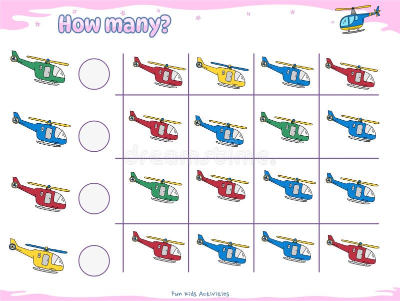 How Many Fun Counting Games for Kids Air Theme Stock Vector ...