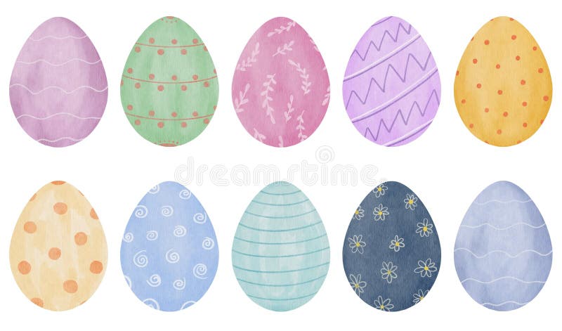 Colorful Egg Collection, Easter Eggs Set Elements, Isolated, Colorful ...