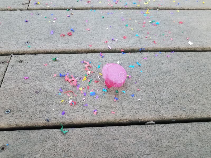 Colorful Egg Shells and Paper Confetti on Wood Deck Stock Photo - Image ...