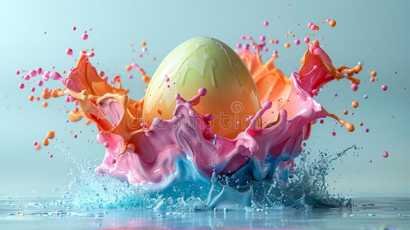 Colorful Egg Splash - Generative AI Stock Image - Image of media ...