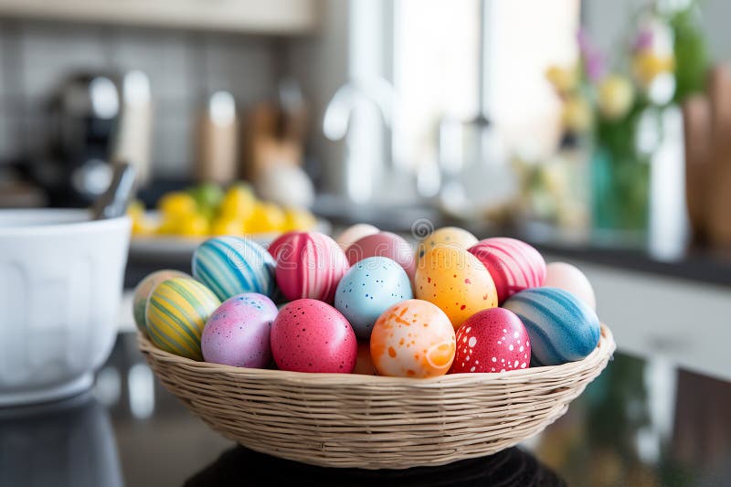 Kitchen Easter decorations stock photo. Image of blooms - 68206706
