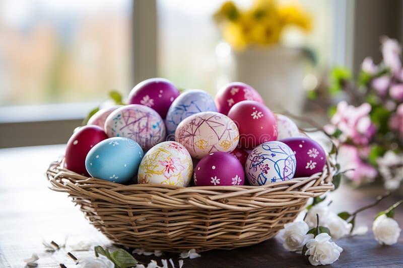 Kitchen Easter decorations stock photo. Image of blooms - 68206706