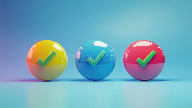 Colorful Eggs with Green Tick Stock Illustration - Illustration of eggs ...