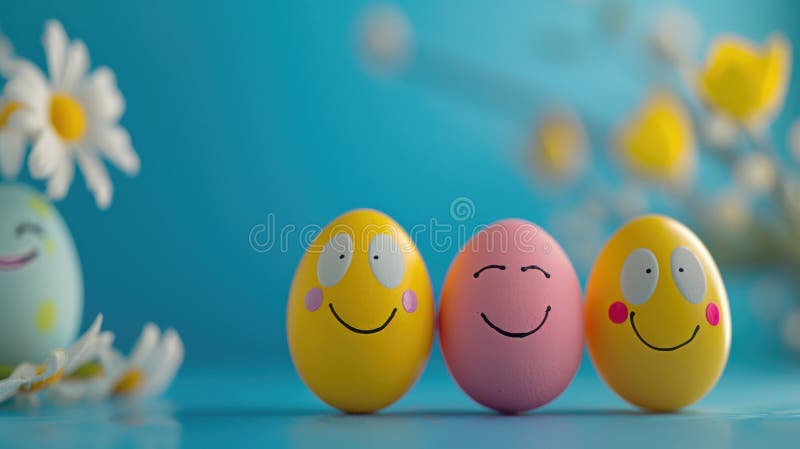 Colorful Eggs Painted Faces Perfect Easter Projects Stock Photos - Free ...