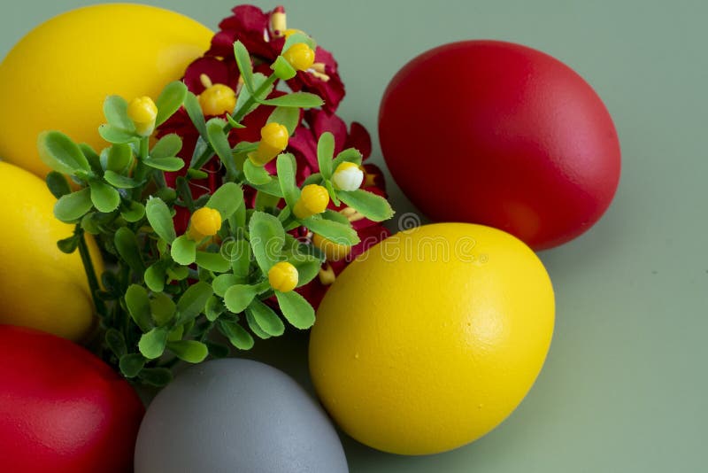 Colorful Eggs Symbolize Easter. Easter Minimal Concept Stock Image ...