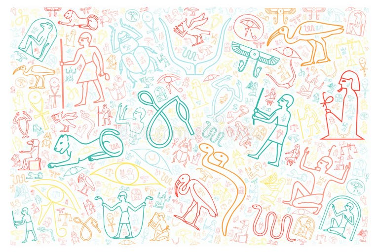 Egypt Script Colorful Stock Illustrations – 109 Egypt Script Colorful ...