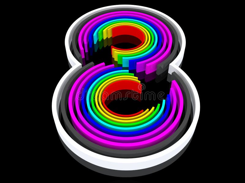 8 Eight Lucky Number Happy Chinese New Year Style. Vector Illustration ...