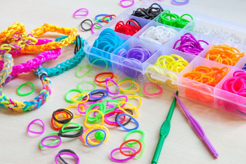 Colorful of Elastic Rainbow Loom Bands Stock Photo - Image of funny ...